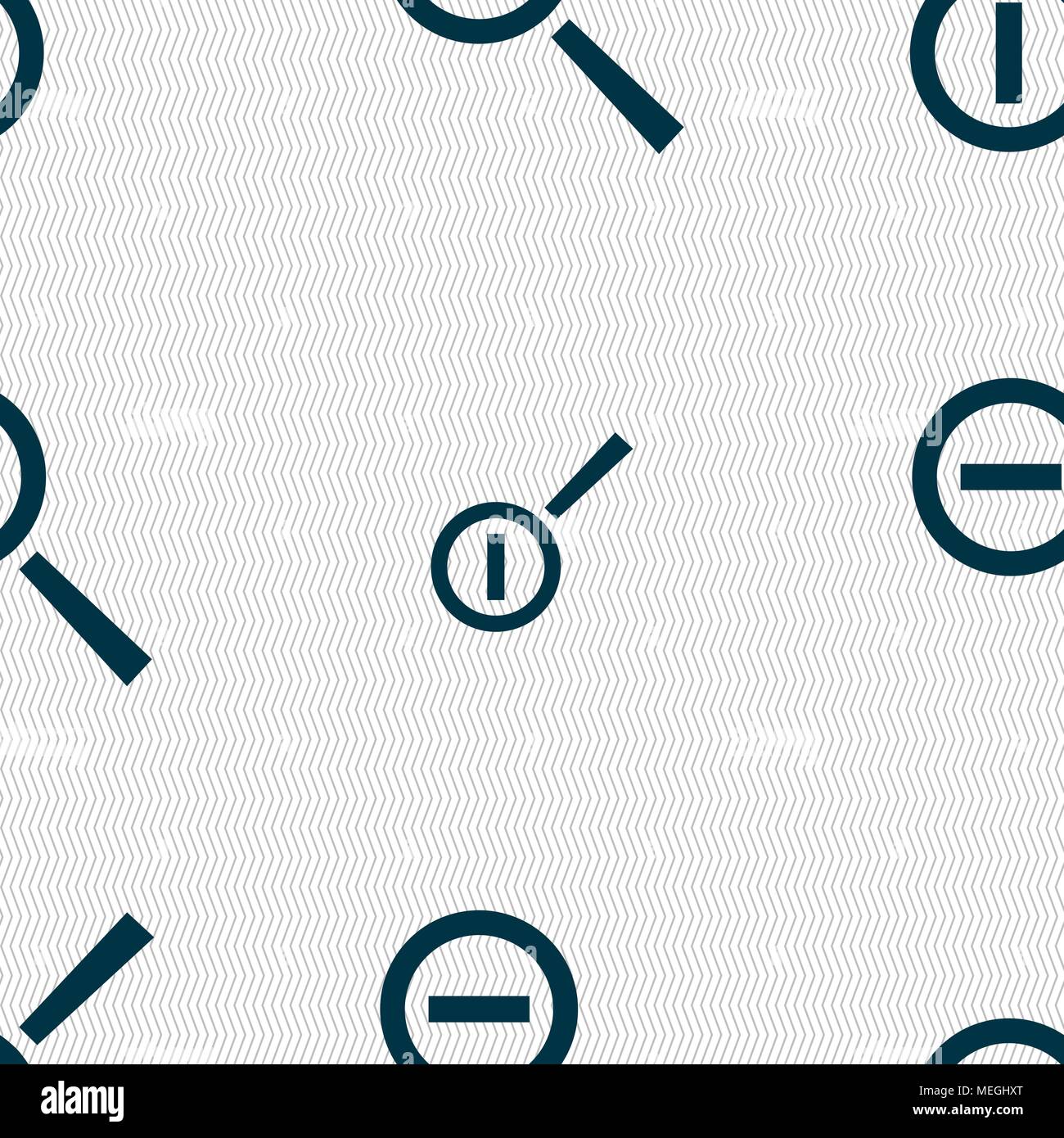 Magnifier glass, Zoom tool icon sign. Seamless abstract background with ...