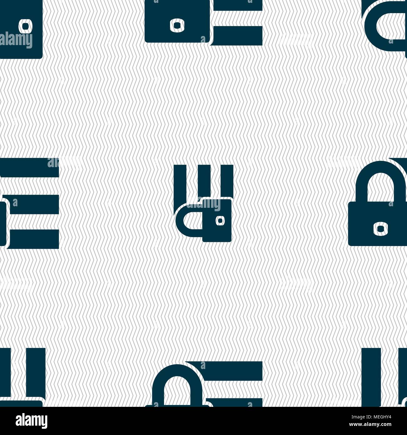 Lock, login icon sign. Seamless abstract background with geometric ...