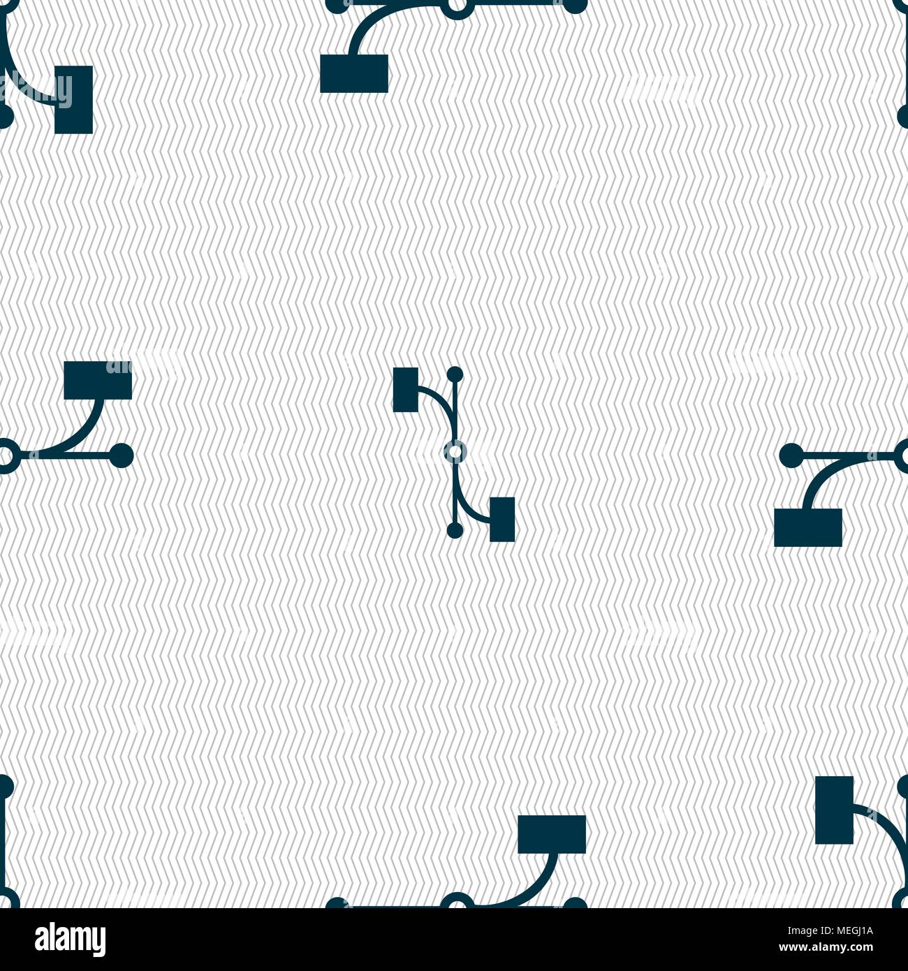 Bezier Curve Icon Sign Seamless Abstract Background With Geometric Shapes Vector Illustration