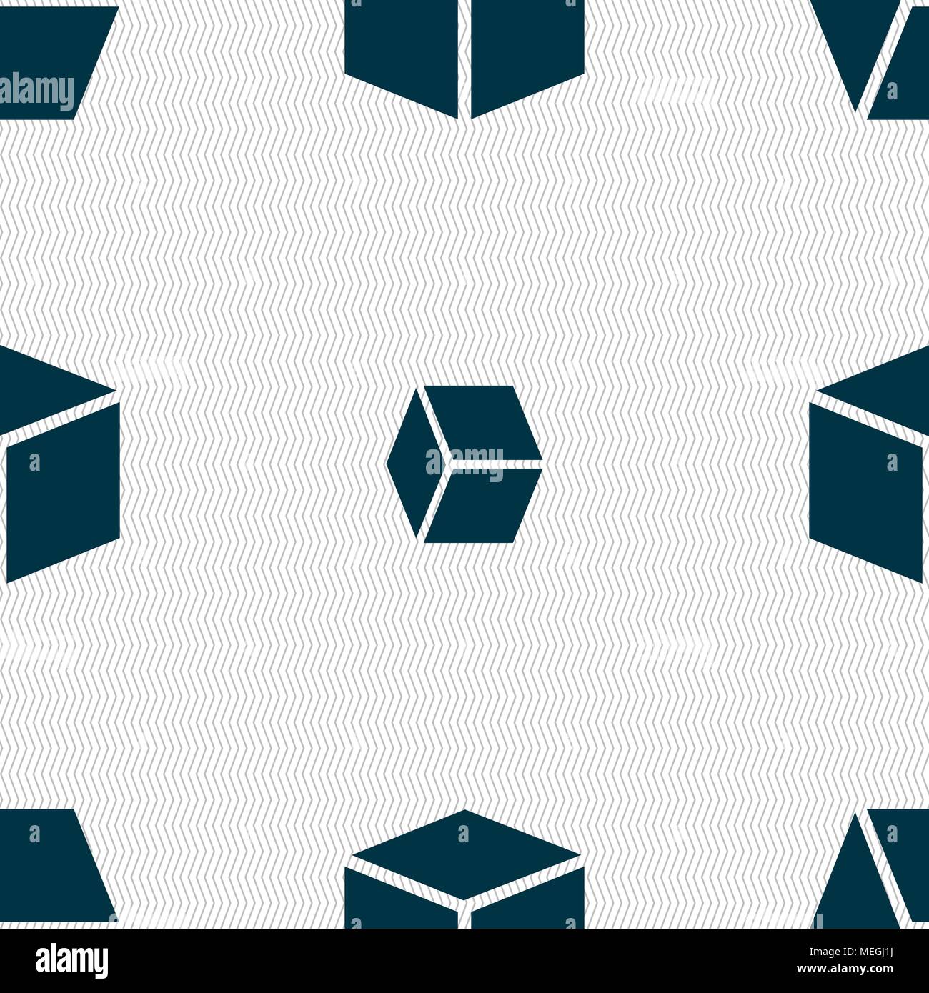 3d cube icon sign. Seamless abstract background with geometric shapes ...