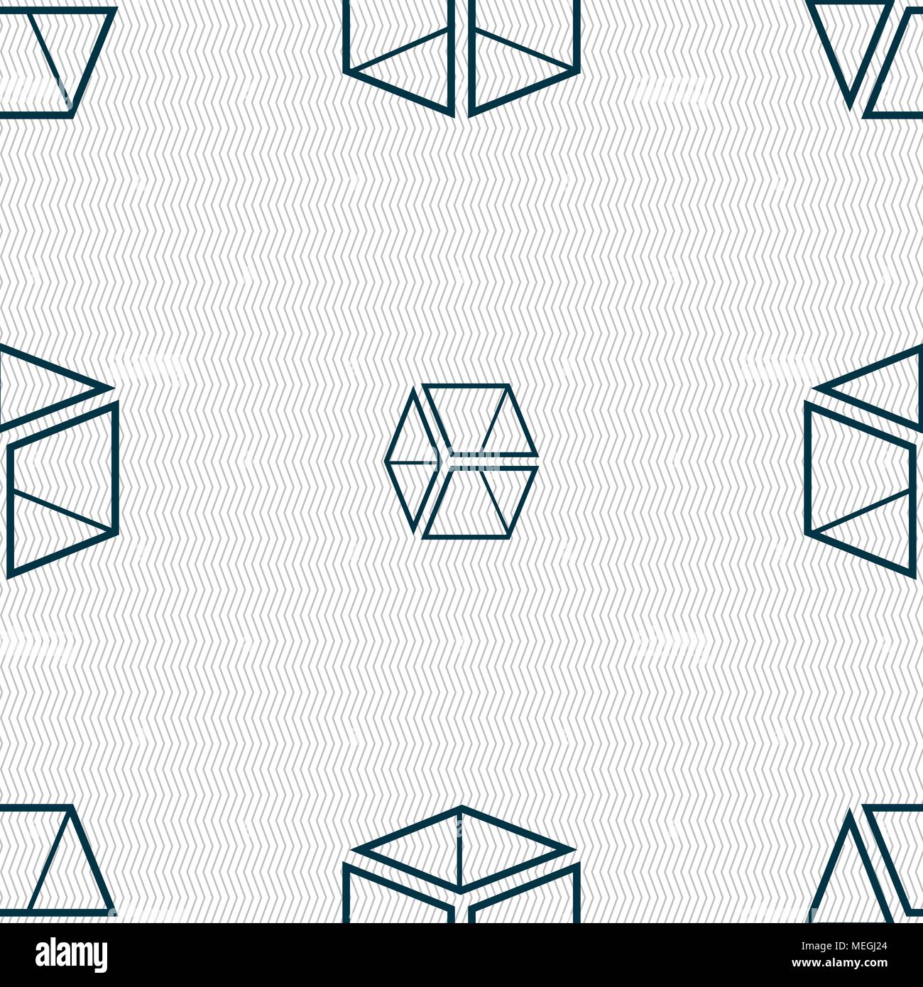 3d Cube Icon Sign Seamless Abstract Background With Geometric Shapes Vector Illustration Stock