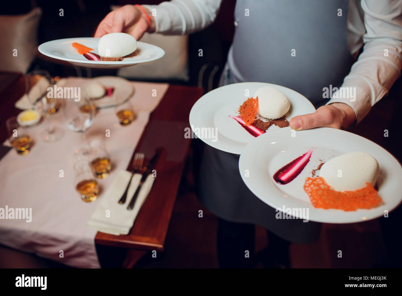 Restaurant Waiter Carrying Plates Food High Resolution Stock ...