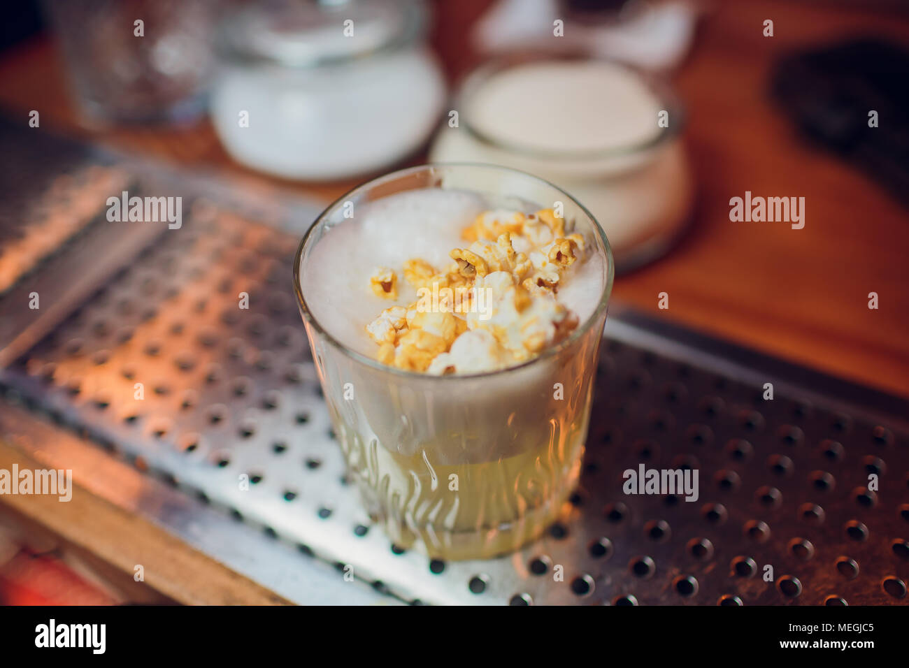 Butter Scotch Caramel Cream Popcorn drink cocktail Stock Photo - Alamy