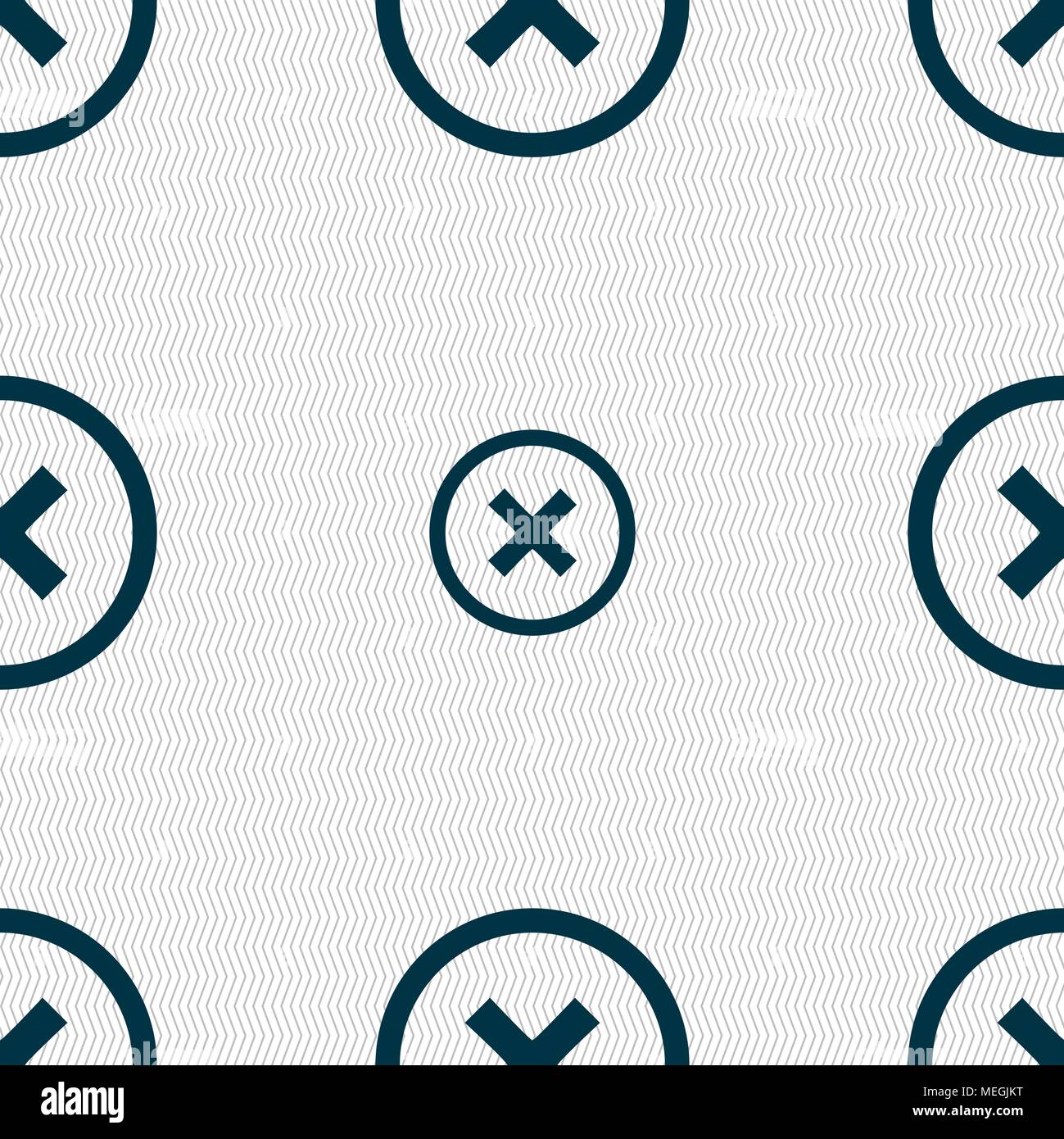 Cancel icon. no sign. Seamless abstract background with geometric ...