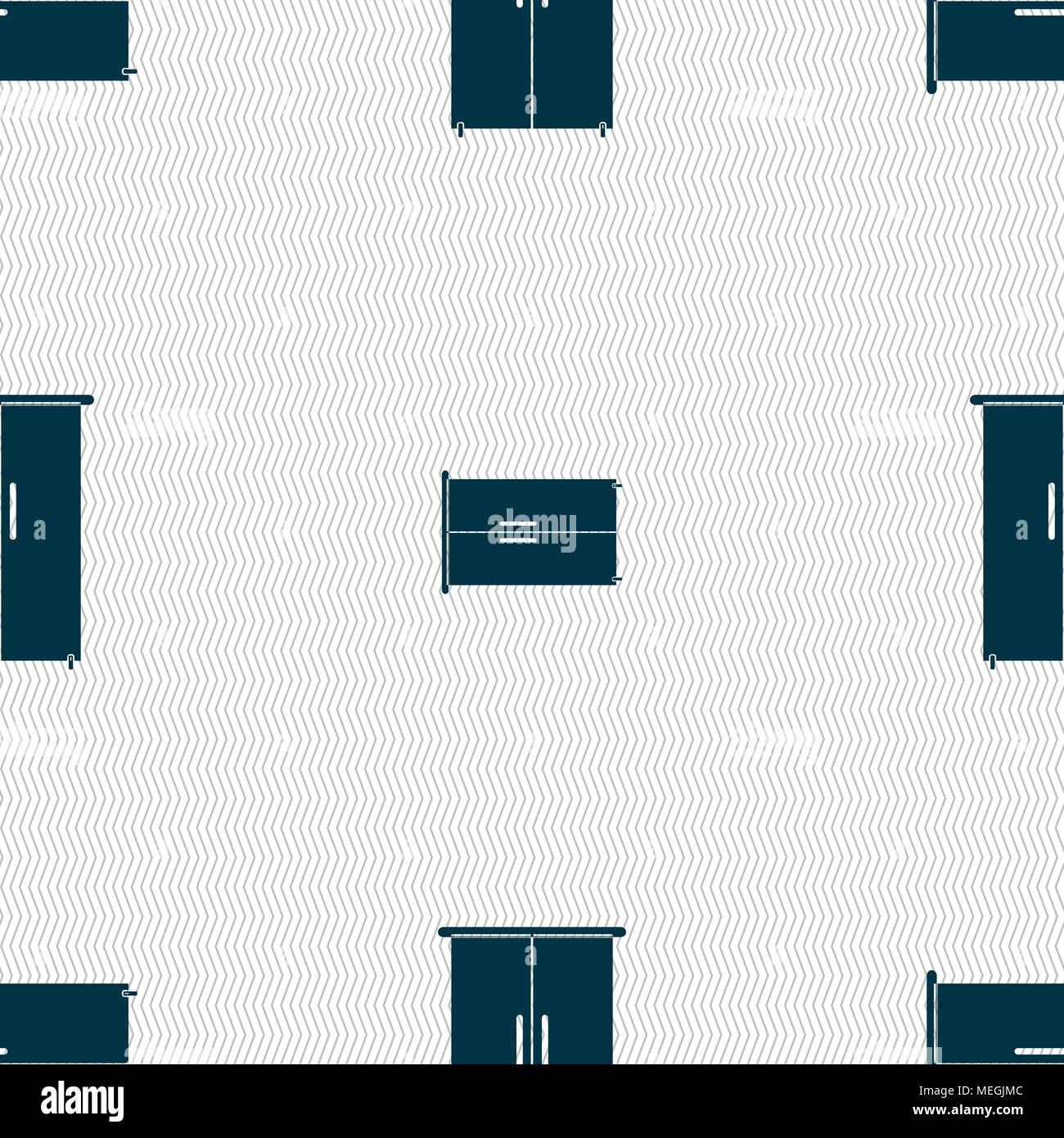 Cupboard icon sign. Seamless abstract background with geometric shapes ...