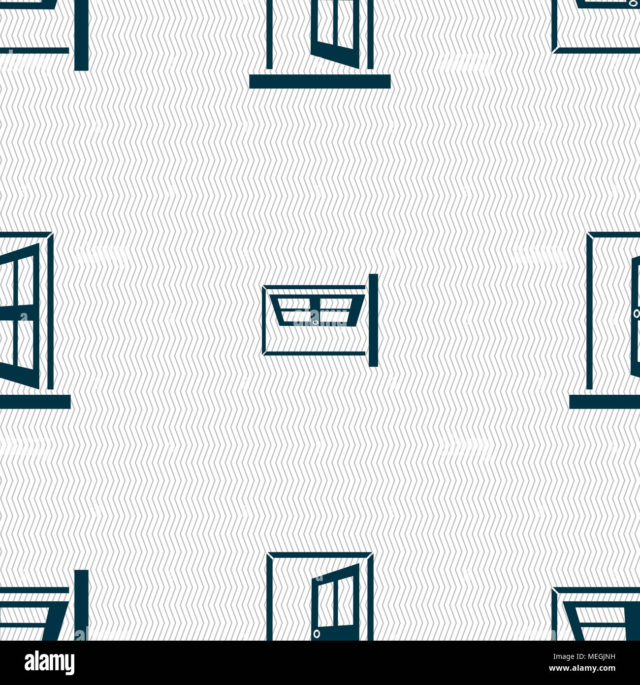 Door, Enter or exit icon sign. Seamless abstract background with ...