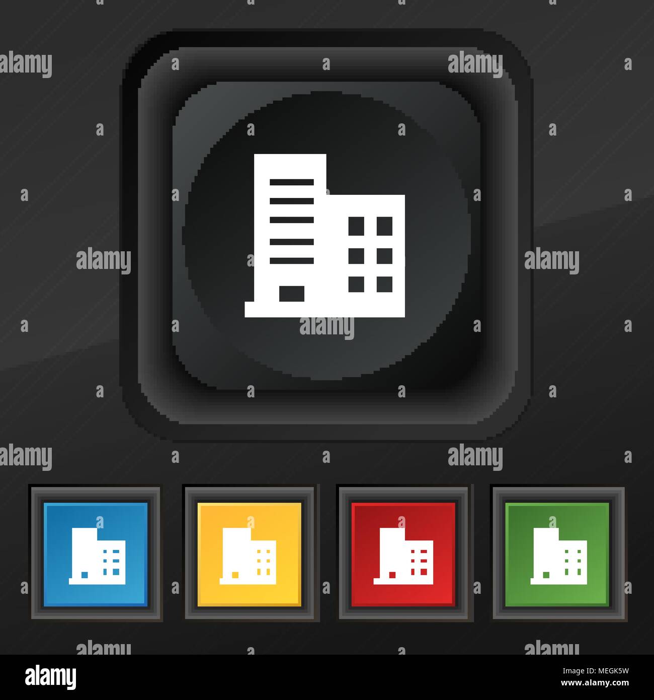 high-rise commercial buildings and residential apartments icon symbol ...