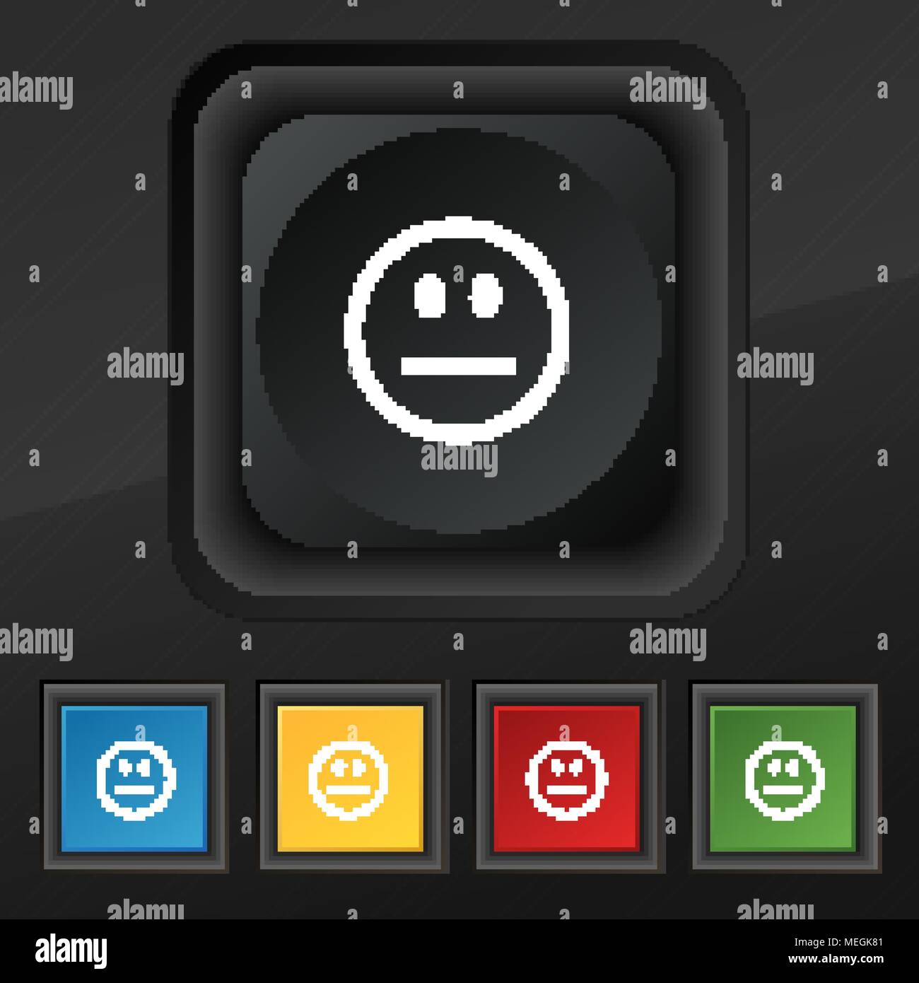 Sad face, Sadness depression icon symbol. Set of five colorful, stylish ...