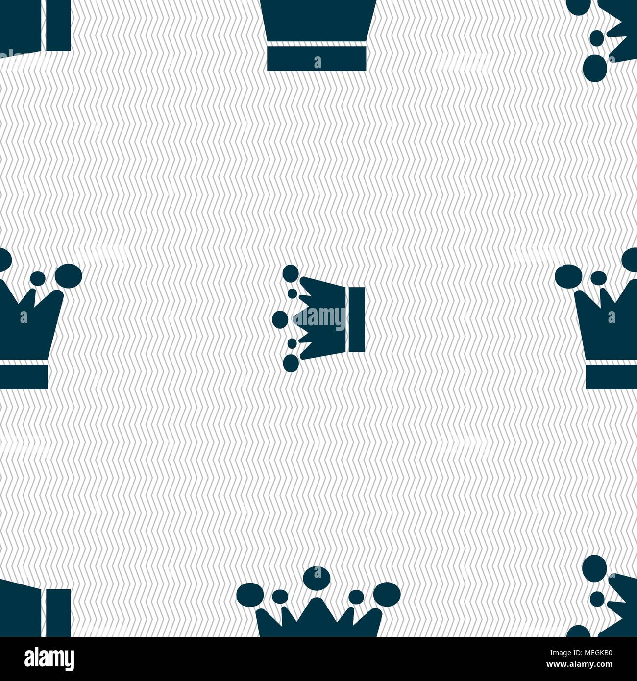 Crown icon sign. Seamless abstract background with geometric shapes ...