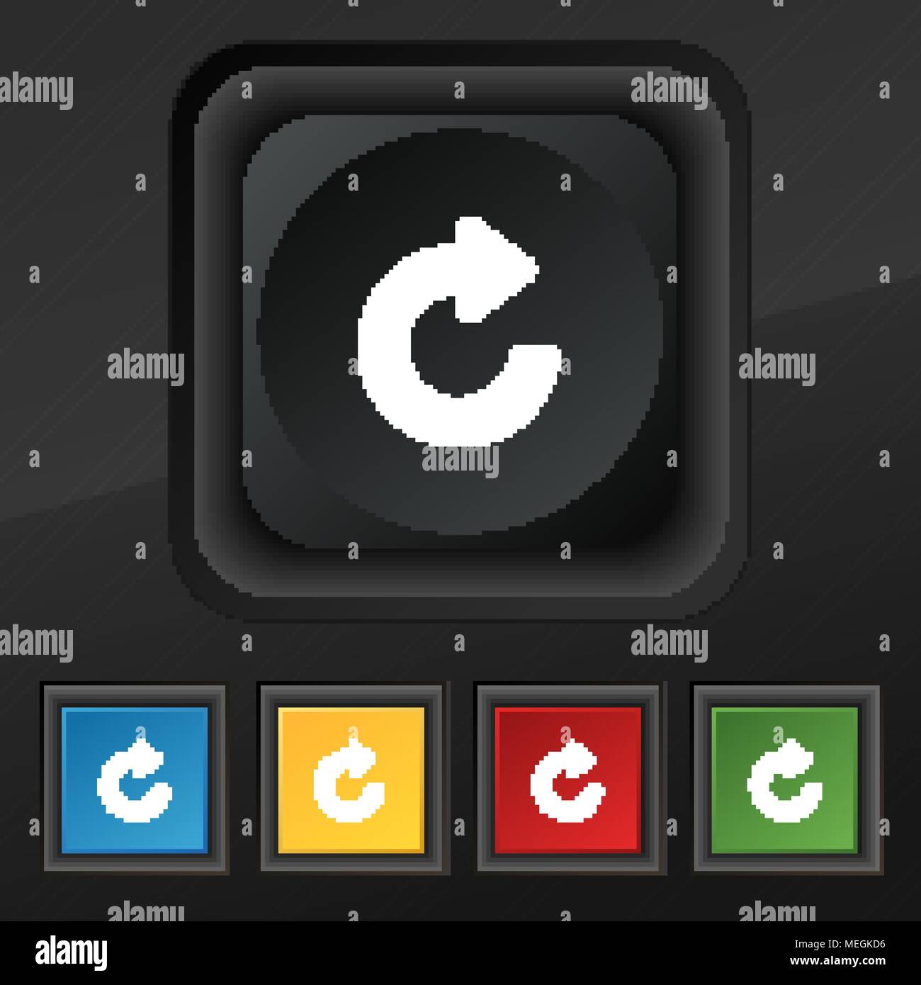 Upgrade, arrow icon symbol. Set of five colorful, stylish buttons on ...