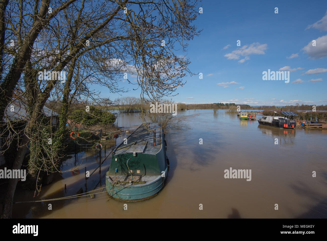 The river Derwent near Elvington, Yorkshire, after heavy rain Stock ...