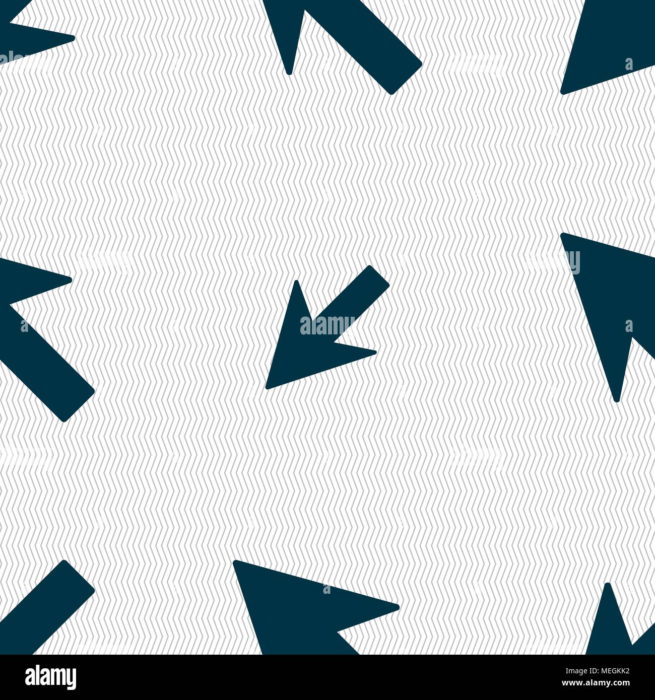 Cursor, arrow icon sign. Seamless abstract background with geometric shapes. Vector illustration ...