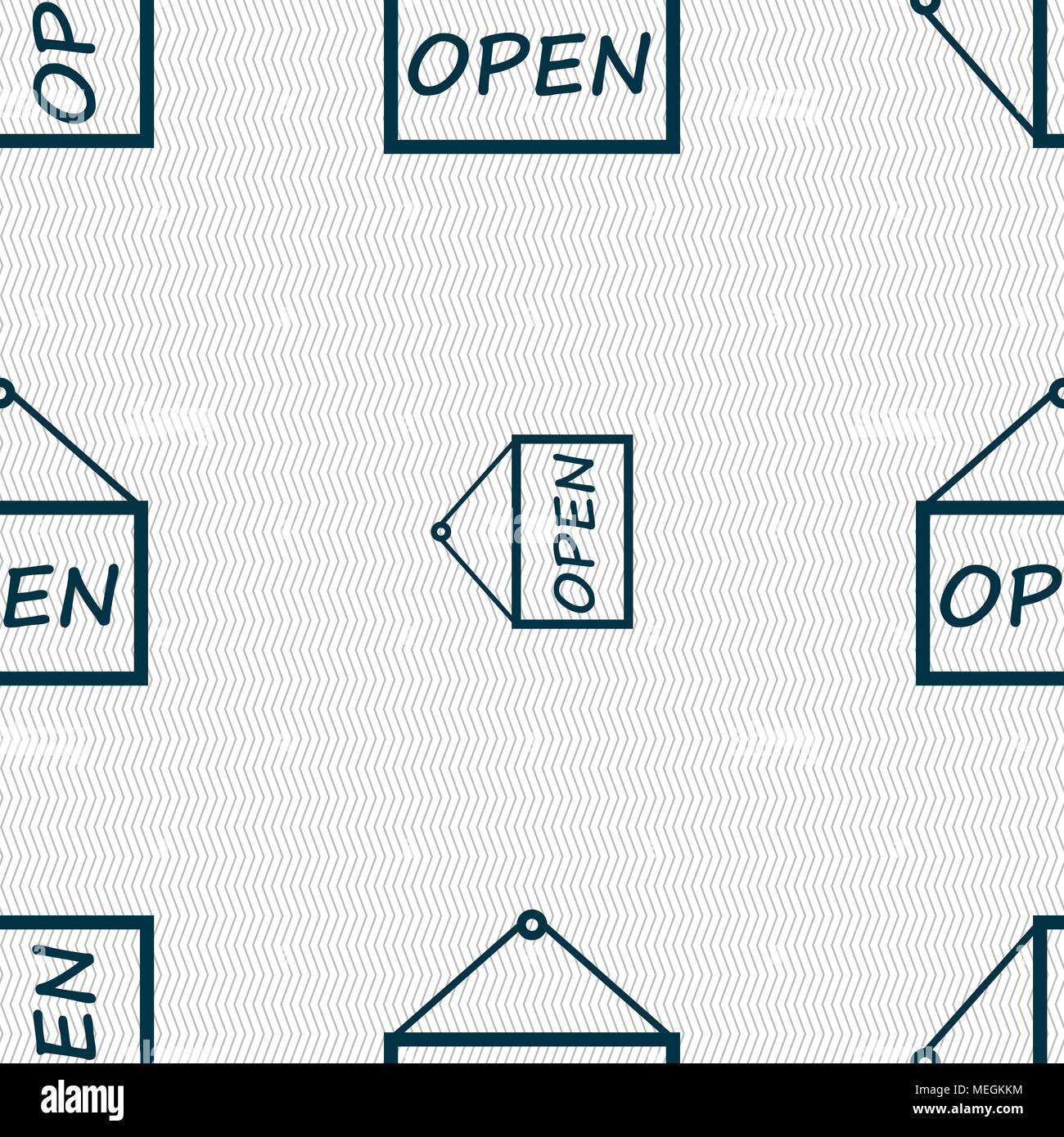 open icon sign. Seamless abstract background with geometric shapes ...