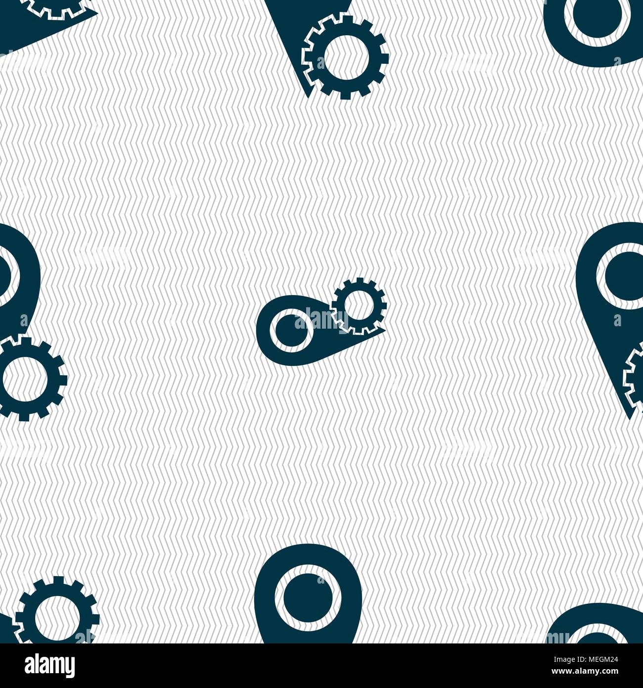 Map pointer setting icon sign. Seamless abstract background with geometric shapes. Vector ...