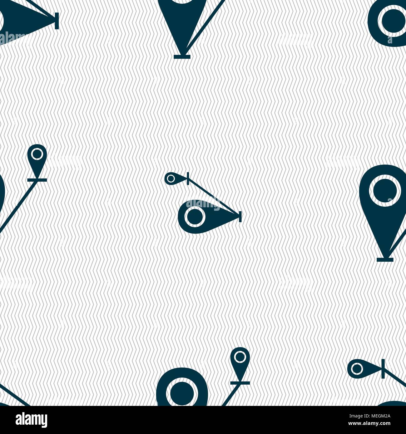 Map pointer icon sign. Seamless abstract background with geometric shapes. Vector illustration ...