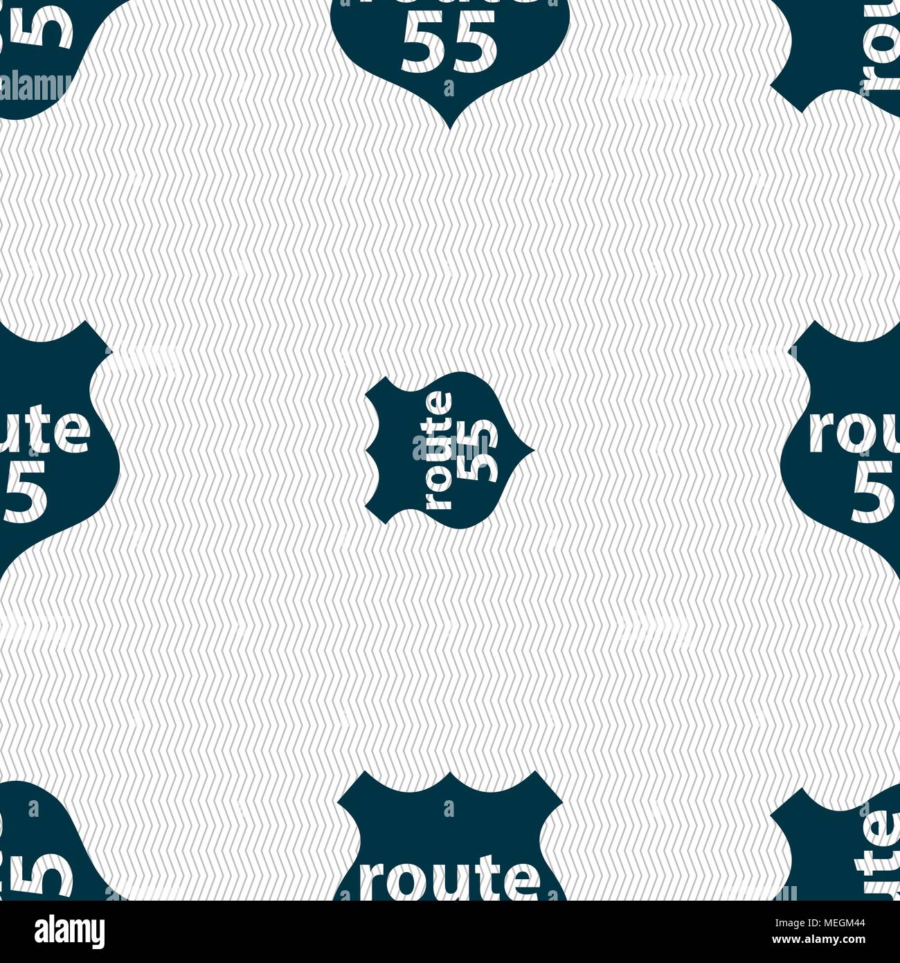Route 55 highway icon sign. Seamless abstract background with geometric ...