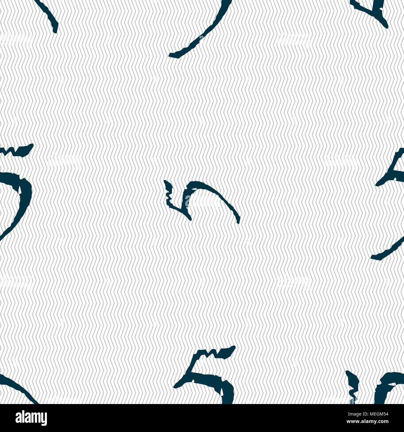 number five icon sign. Seamless abstract background with geometric ...