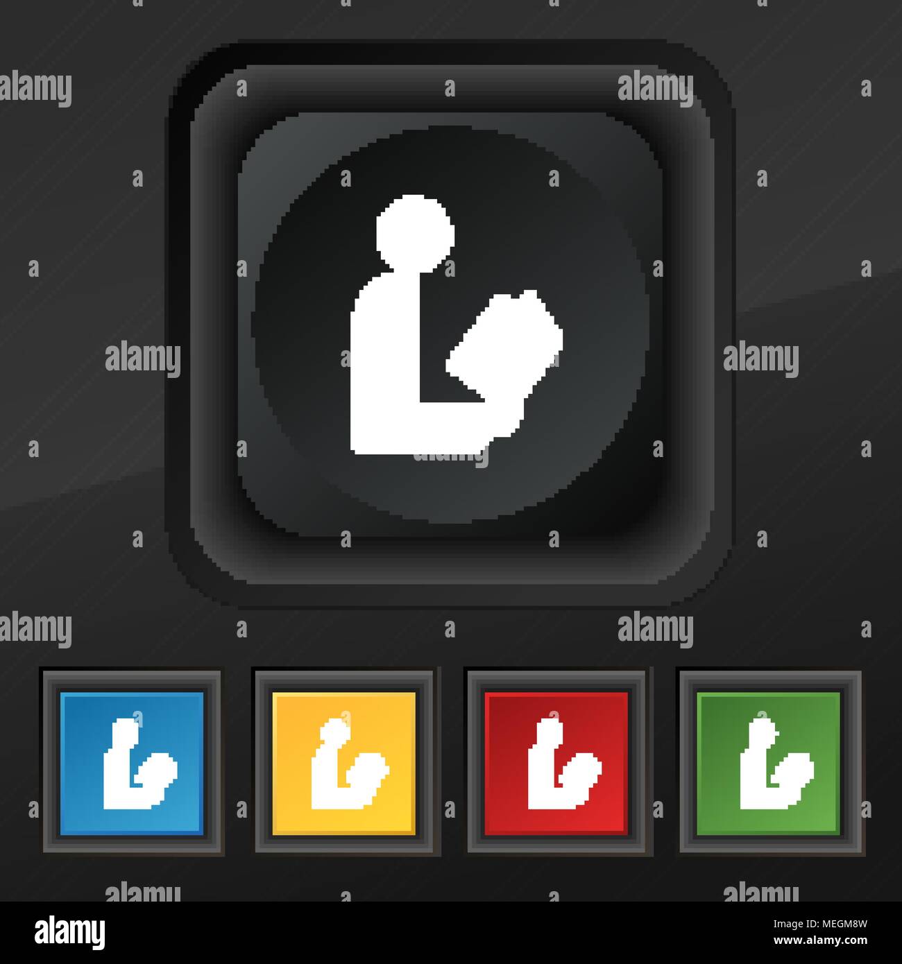 read a book icon symbol. Set of five colorful, stylish buttons on black ...
