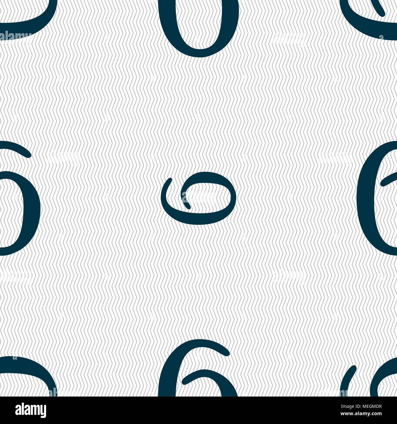 number six icon sign. Seamless abstract background with geometric ...
