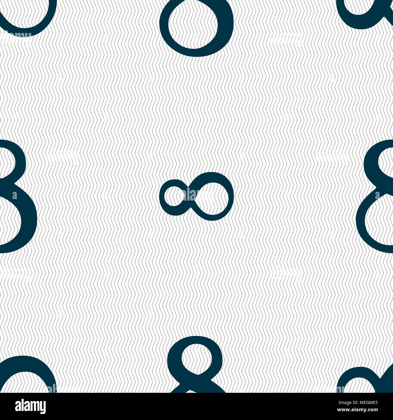 number Eight icon sign. Seamless abstract background with geometric ...