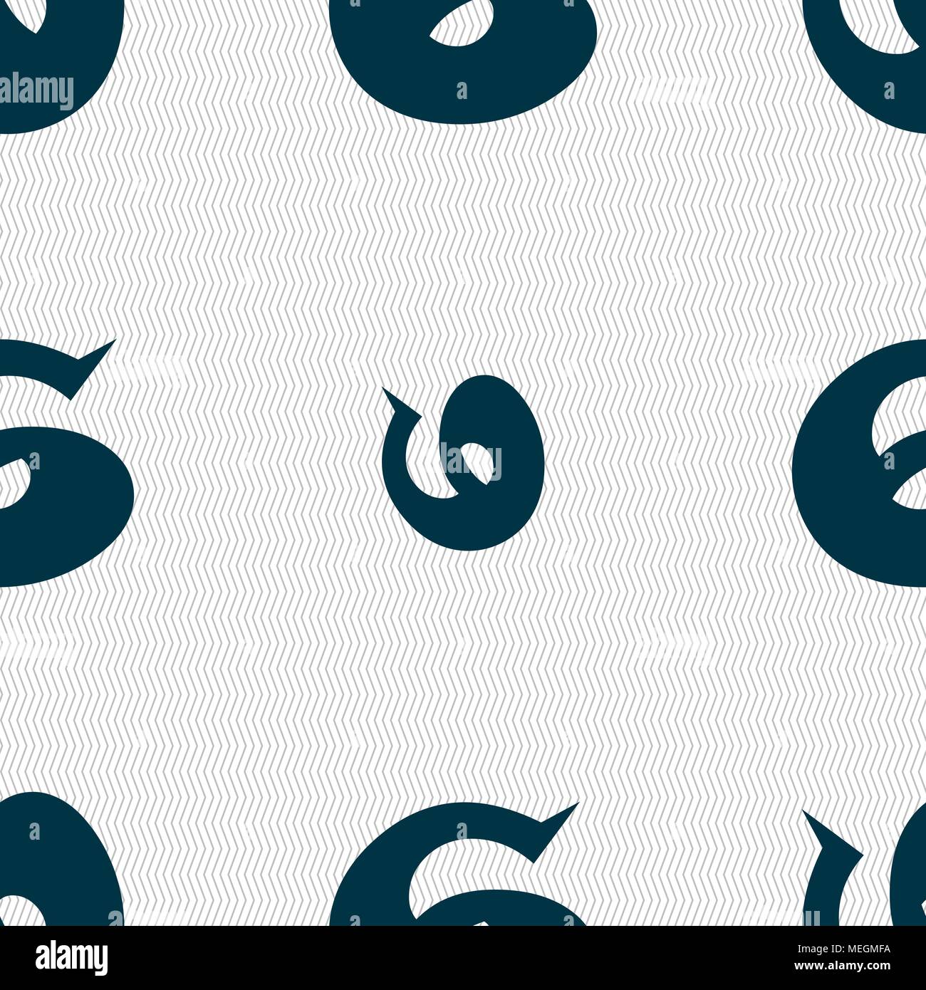 number six icon sign. Seamless abstract background with geometric ...