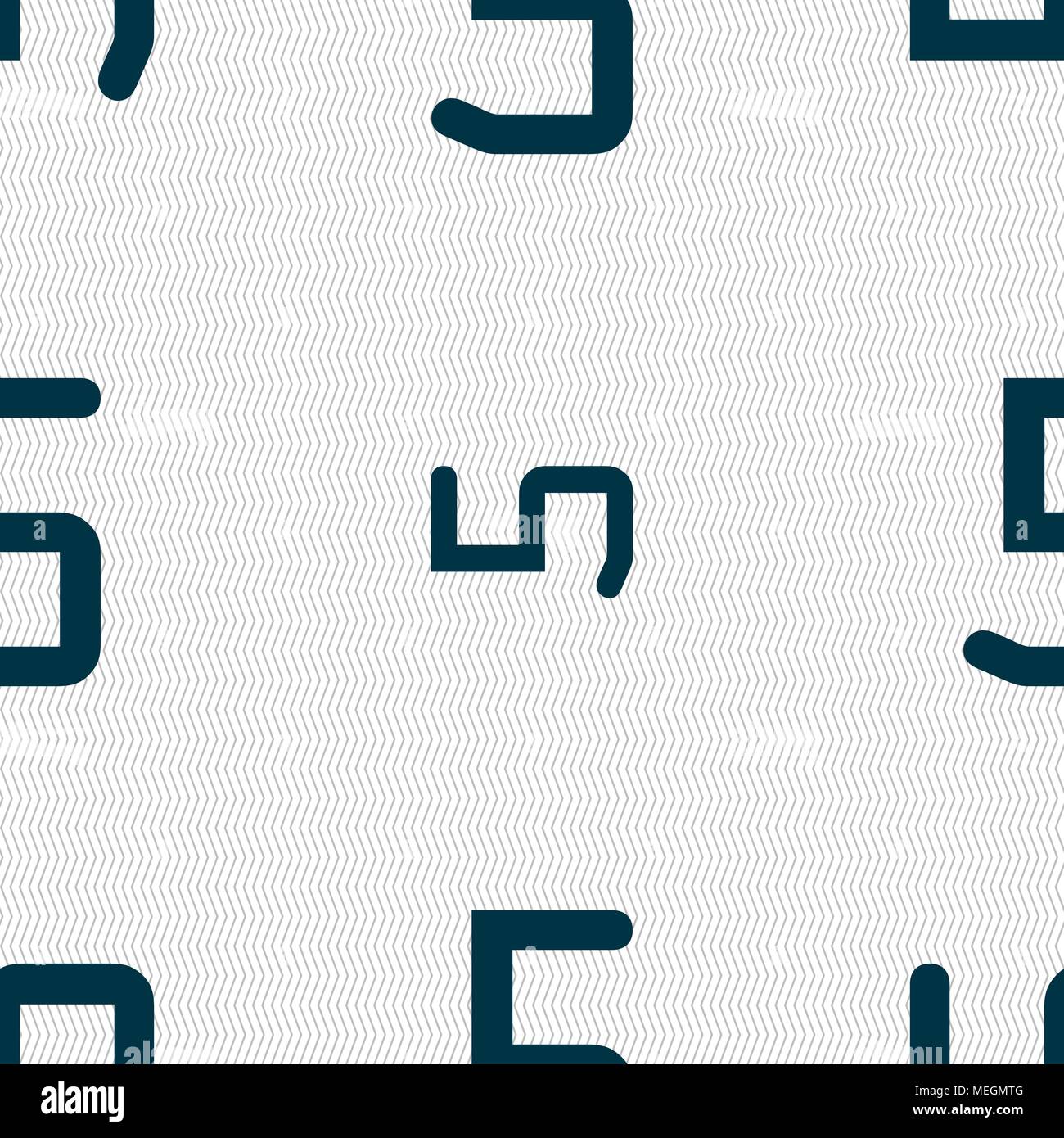 number five icon sign. Seamless abstract background with geometric ...