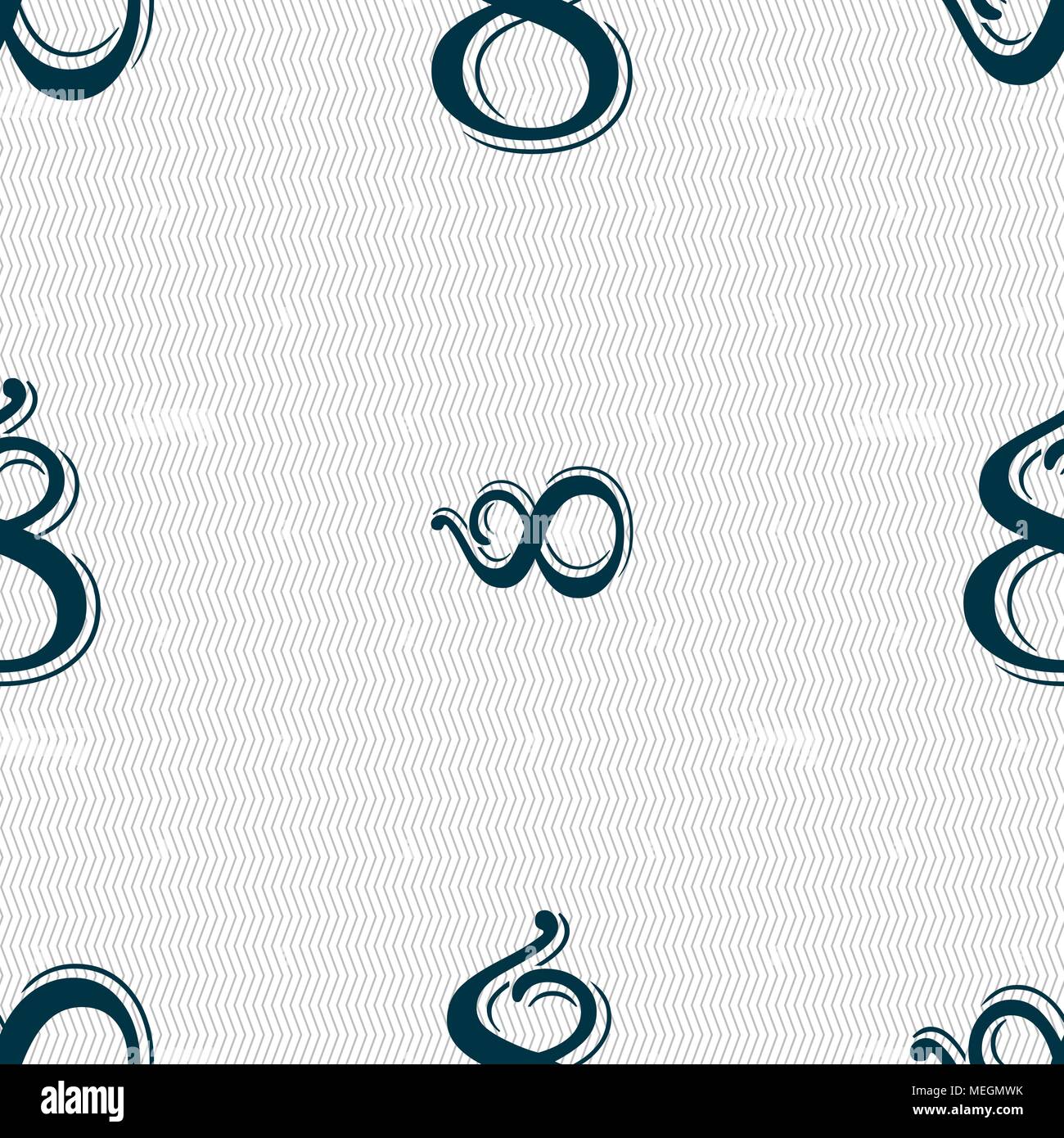 number Eight icon sign. Seamless abstract background with geometric ...