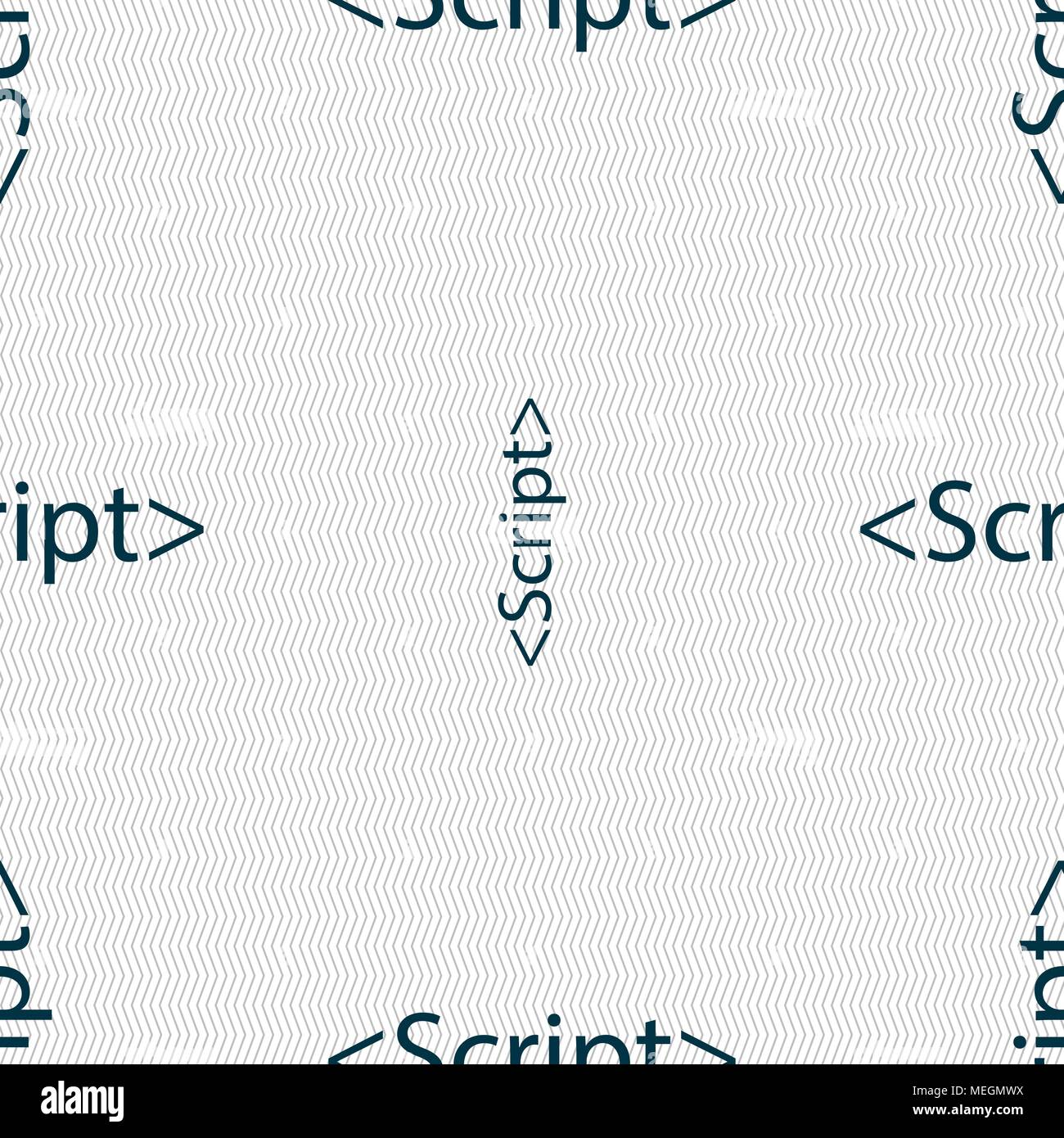 Script sign icon. Javascript code symbol. Seamless abstract background with geometric shapes ...