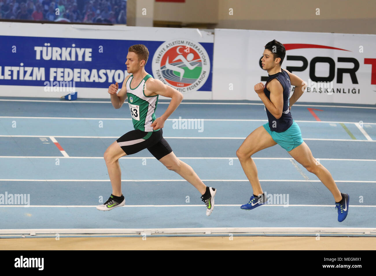 ISTANBUL, TURKEY - JANUARY 07, 2018: Athletes running during Turkish ...