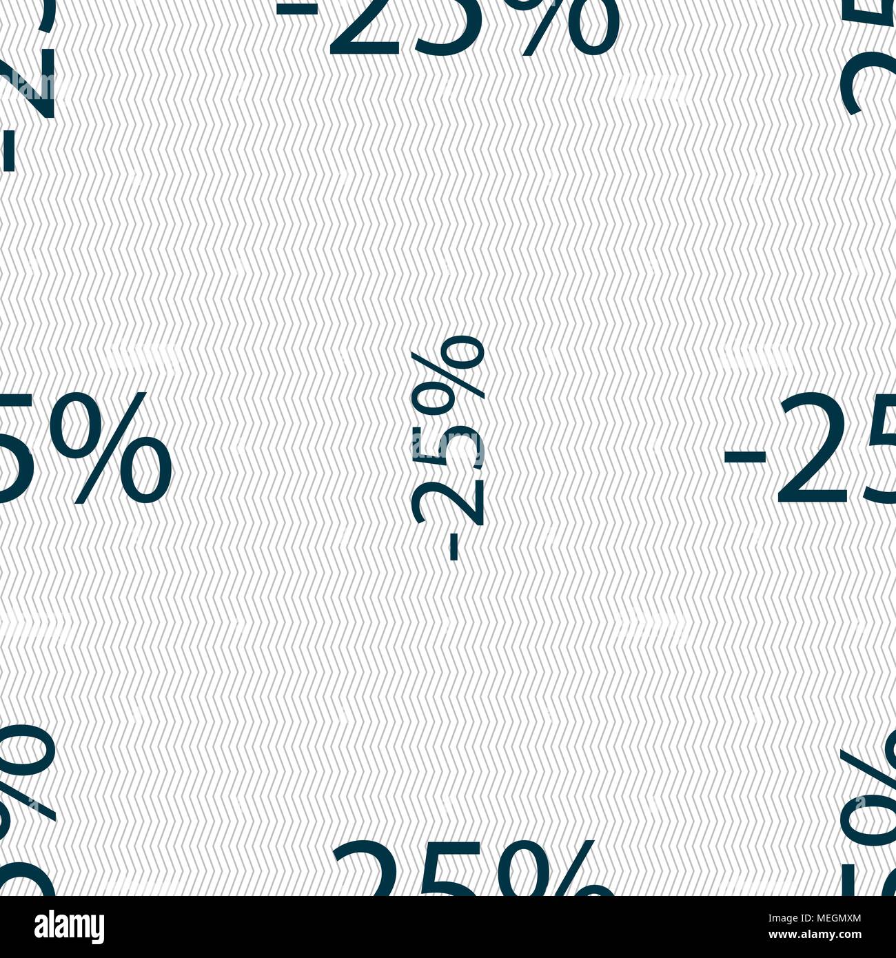 25 percent discount sign icon. Sale symbol. Special offer label ...