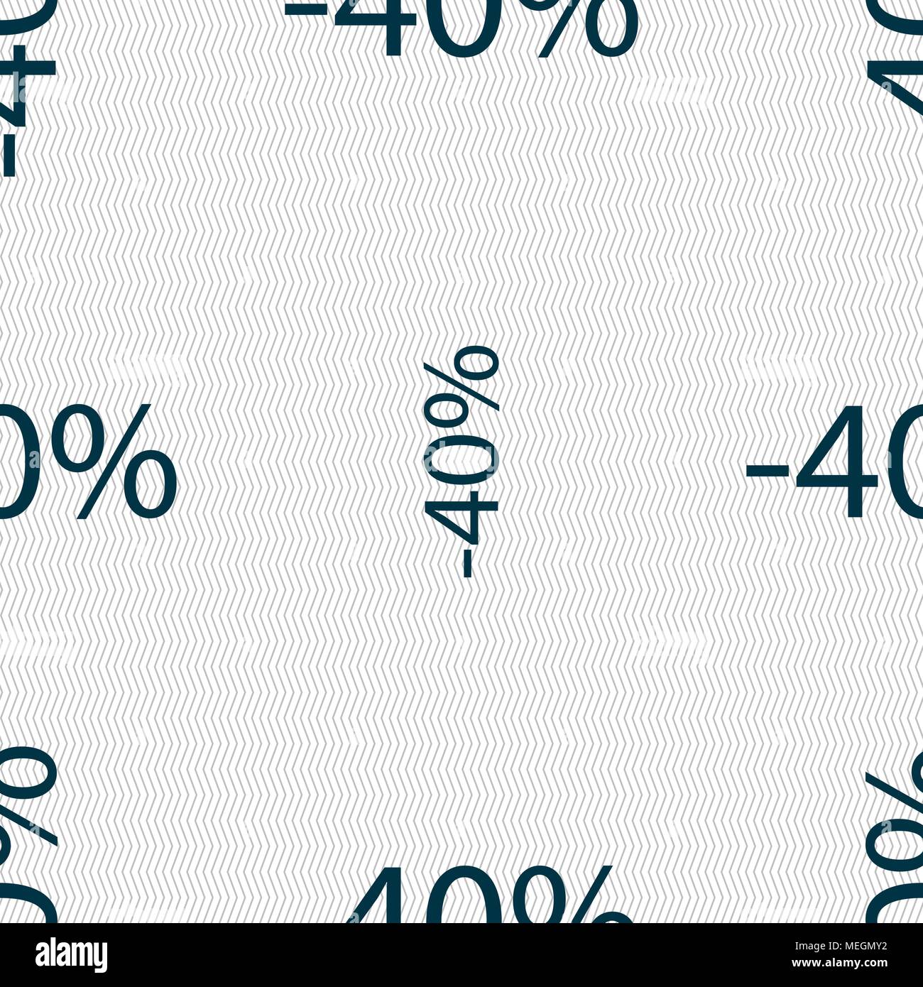 40 percent discount sign icon. Sale symbol. Special offer label ...