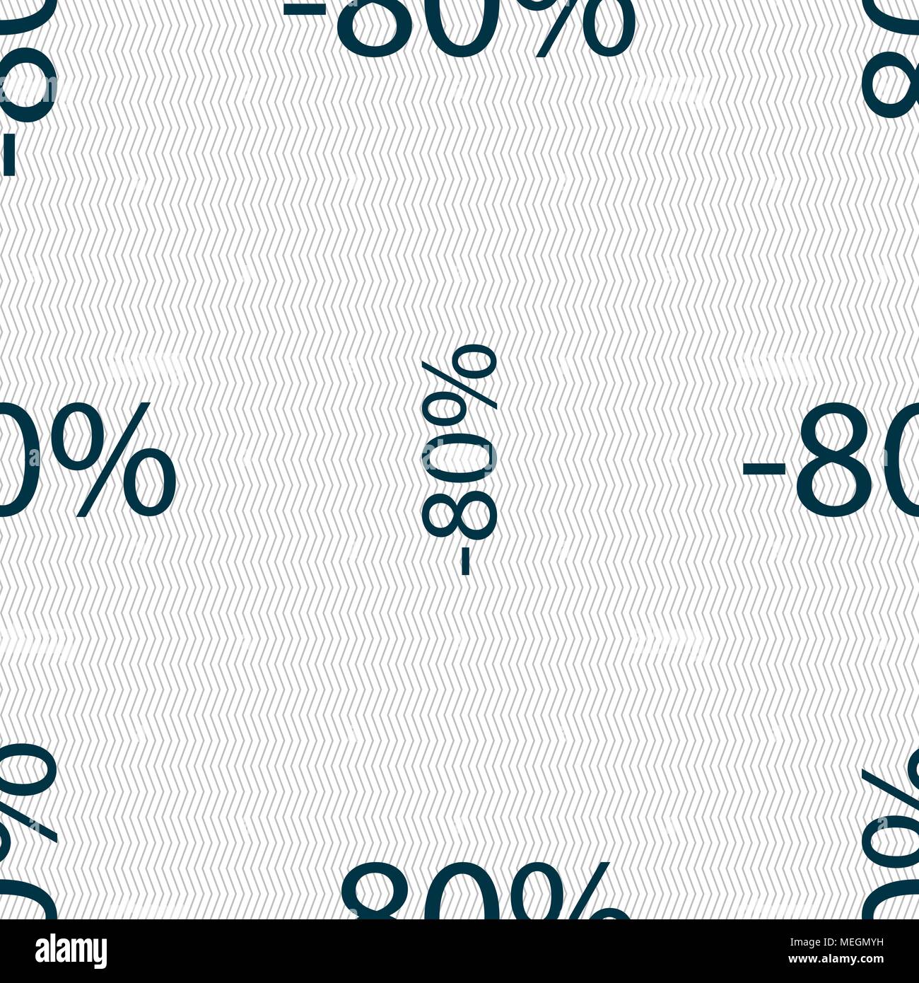 80 percent discount sign icon. Sale symbol. Special offer label ...