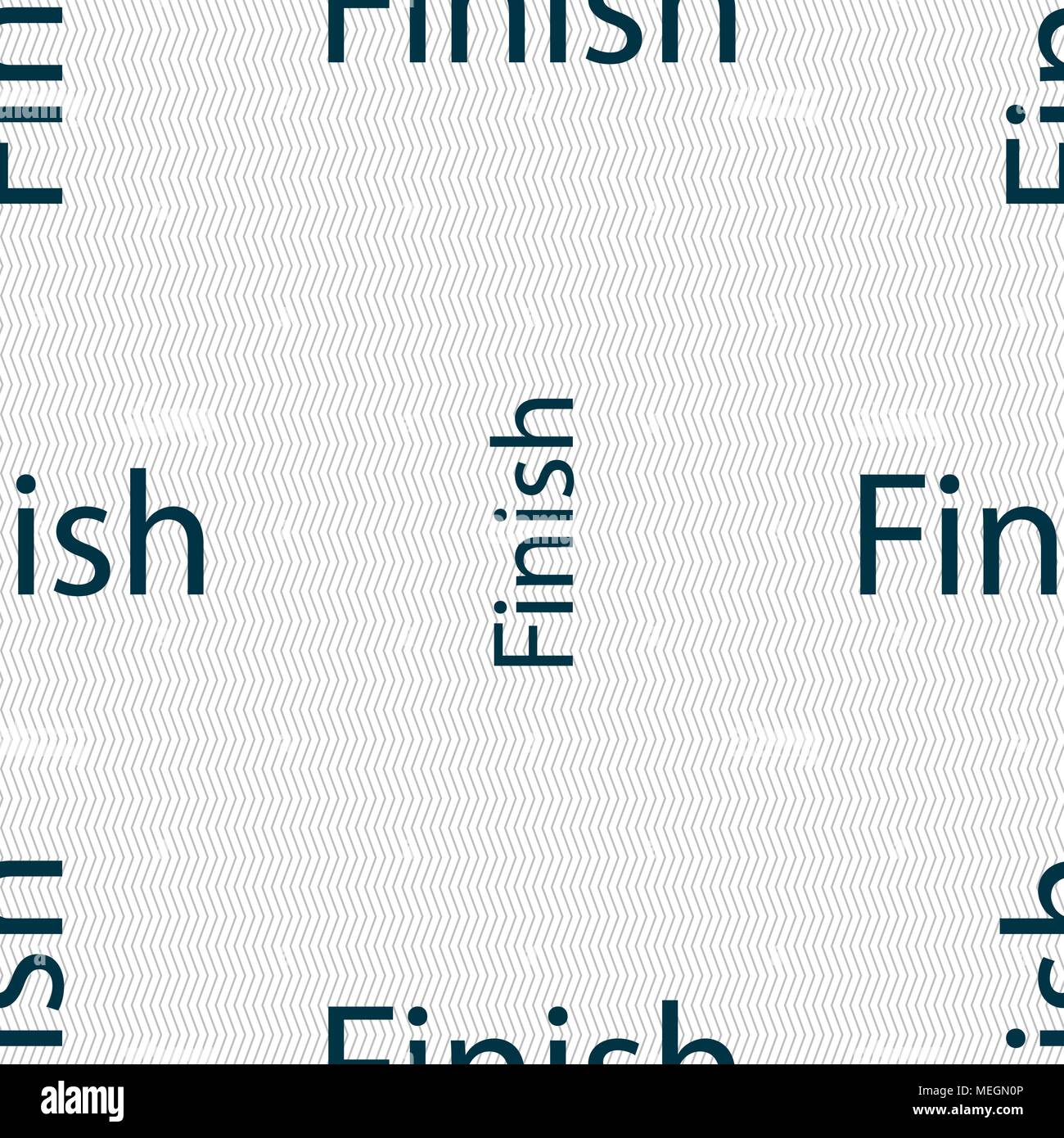 Finish sign icon. Power button. Seamless abstract background with ...
