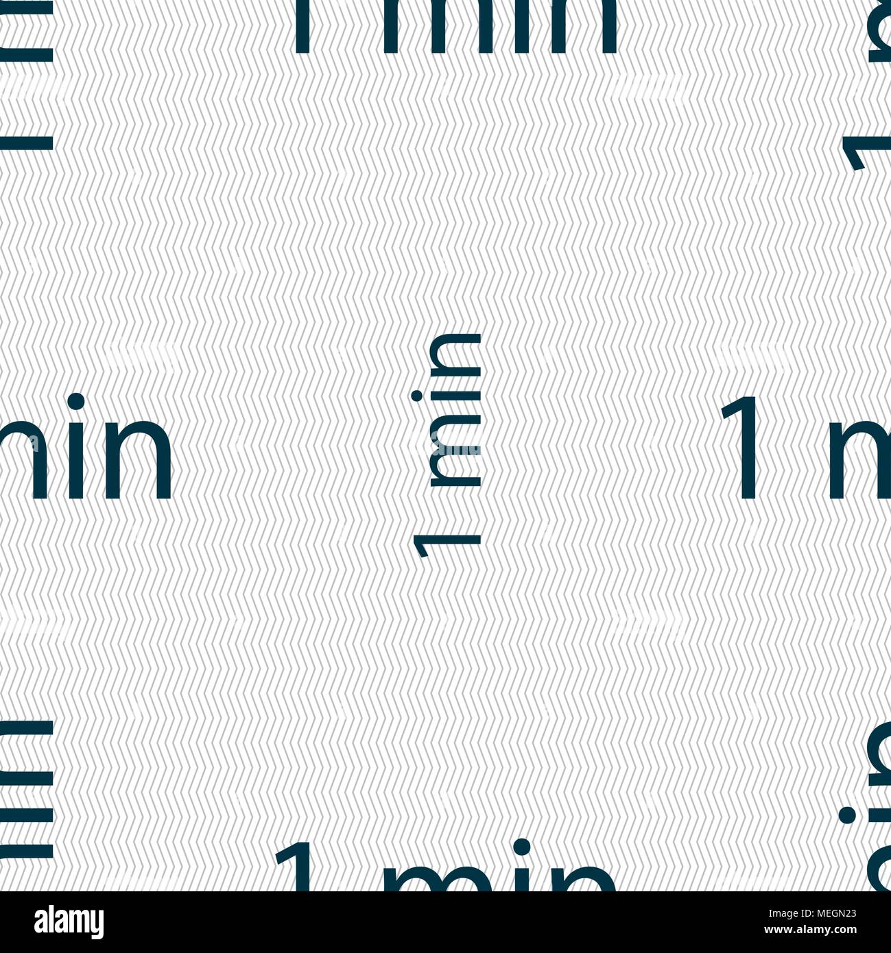 1 minutes sign icon. Seamless abstract background with geometric shapes ...