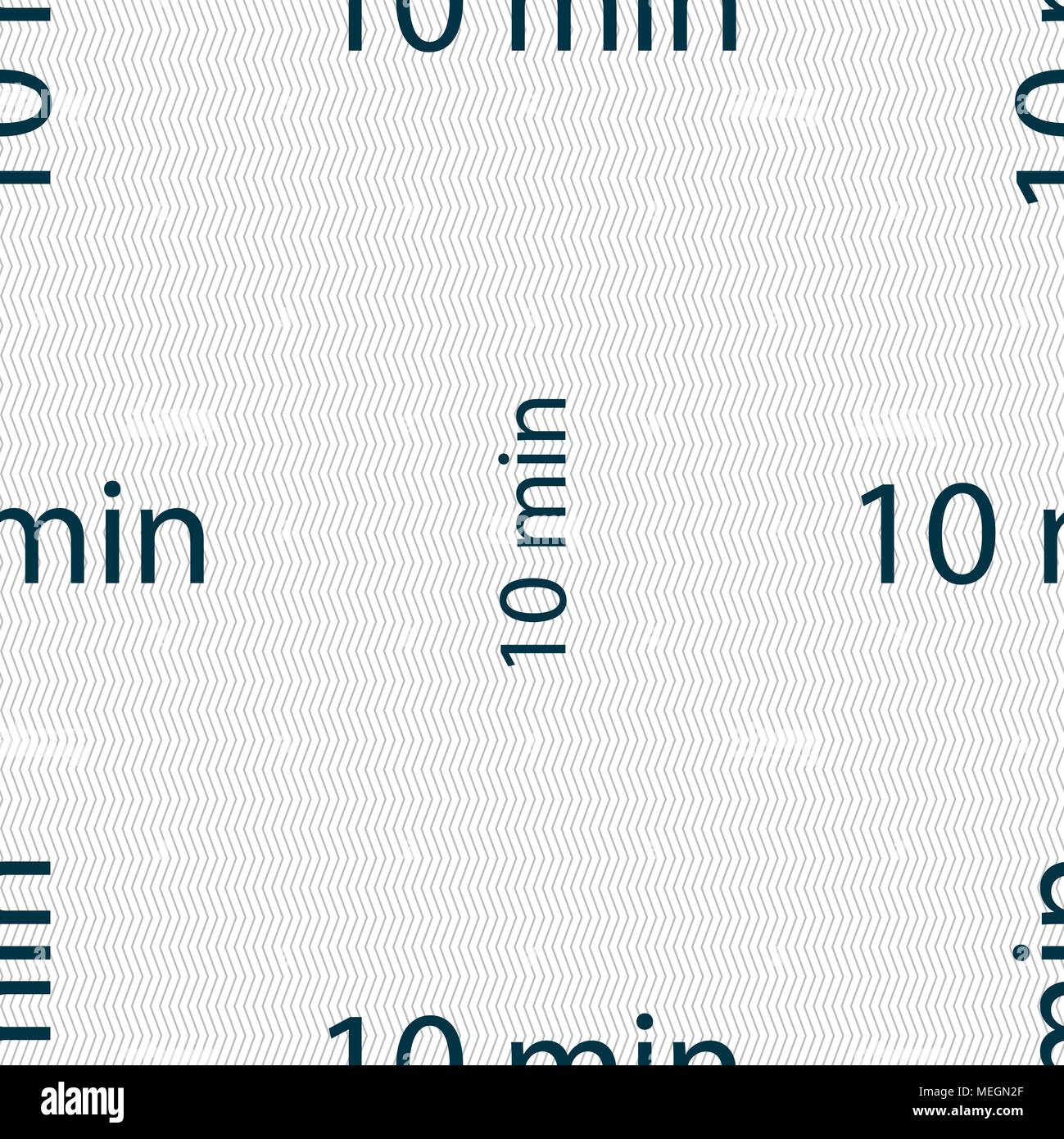 10 minutes sign icon. Seamless abstract background with geometric ...