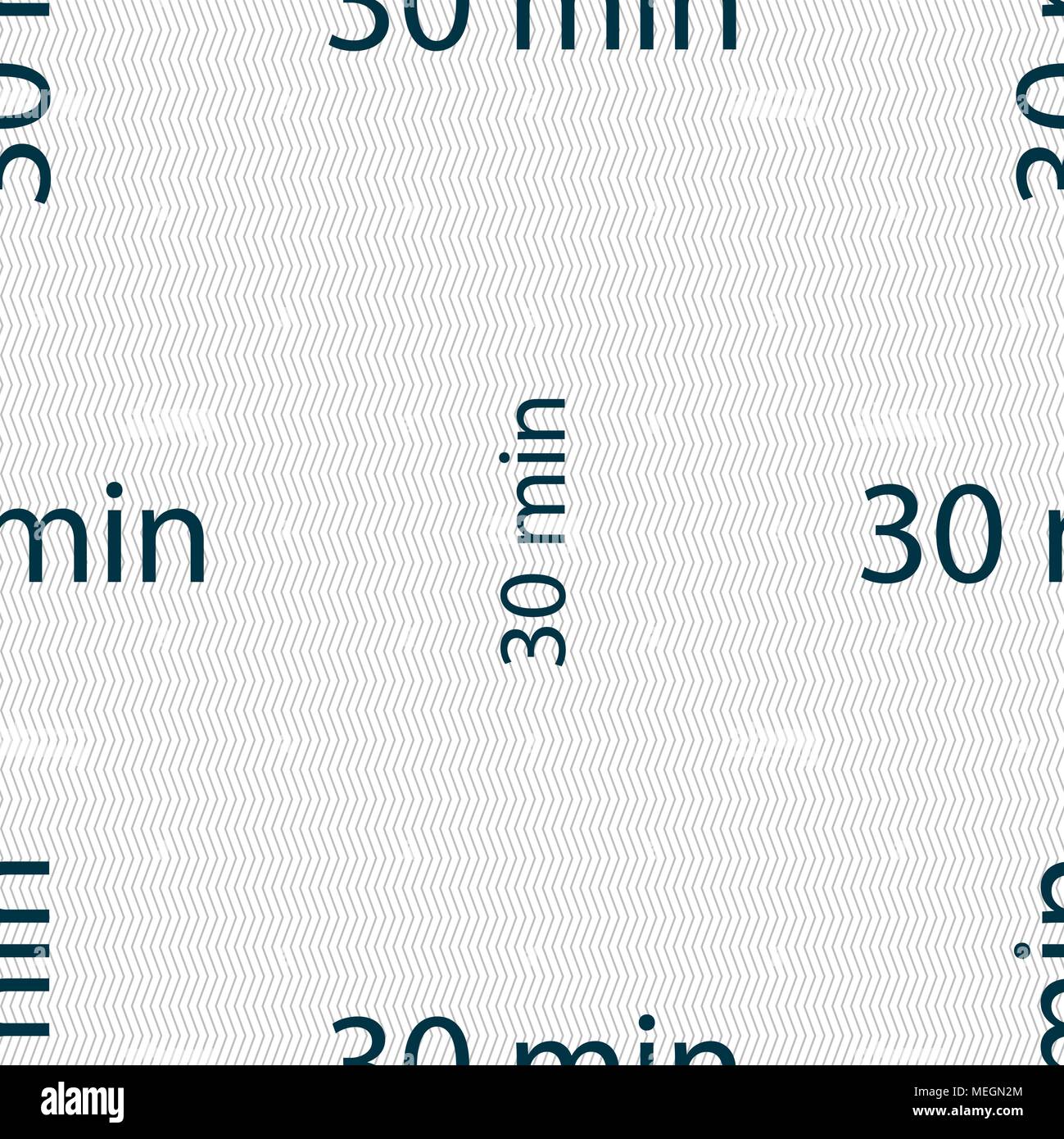 30 minutes sign icon. Seamless abstract background with geometric ...