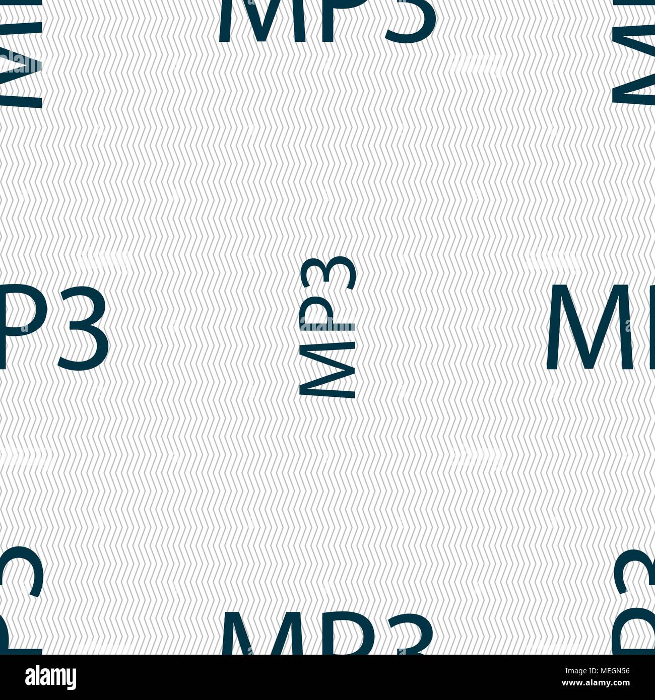 Mp3 music format sign icon. Musical symbol. Seamless abstract ...