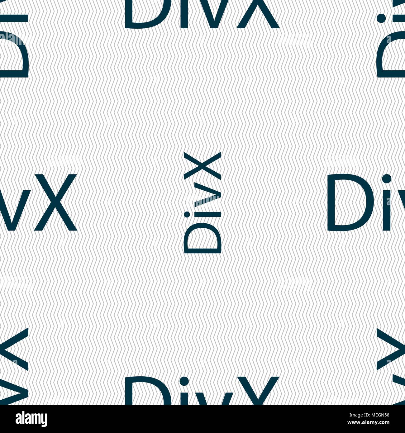 DivX video format sign icon. symbol. Seamless abstract background with ...