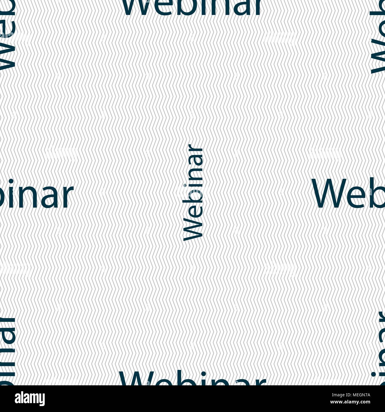 Webinar web camera sign icon. Online Web-study symbol. Seamless ...