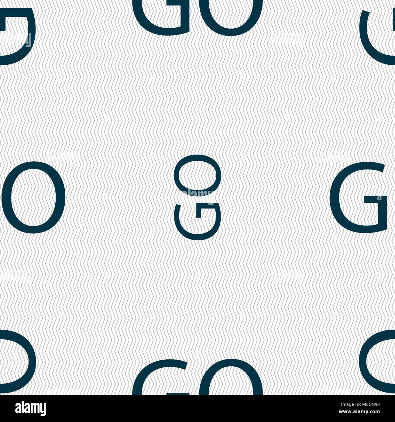 GO sign icon. Seamless abstract background with geometric shapes ...