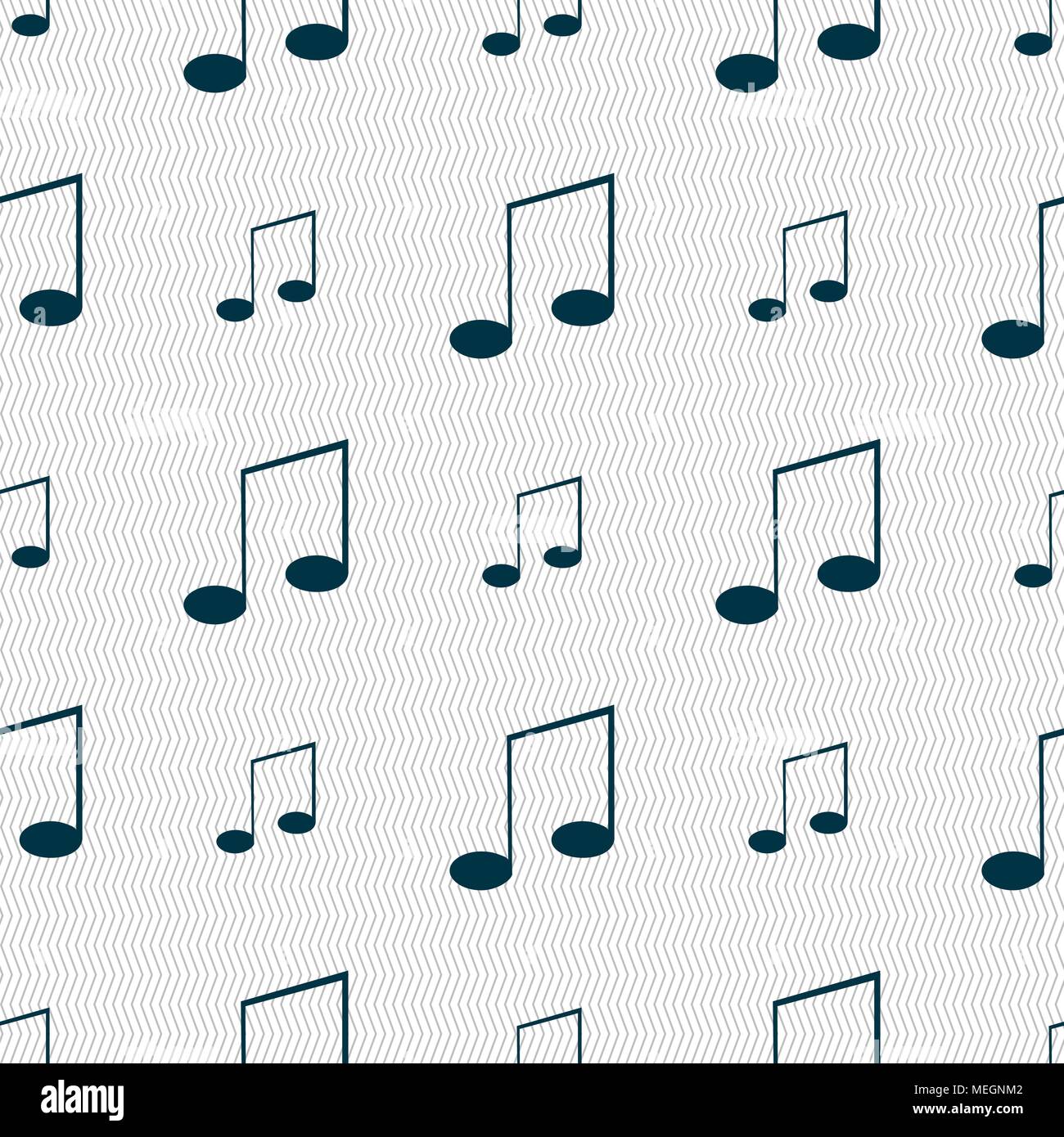 Music note sign icon. Musical symbol. Seamless abstract background with ...