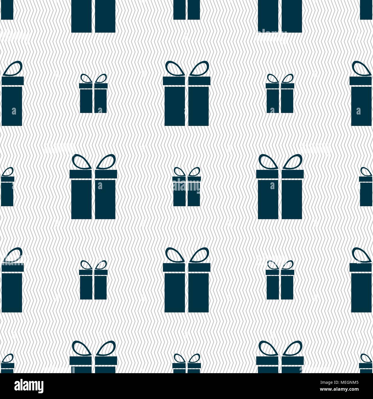 Gift box sign icon. Present symbol. Seamless abstract background with ...