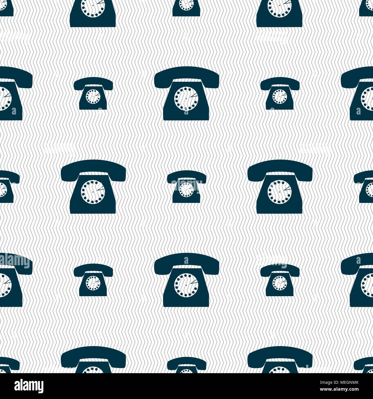 Retro telephone icon symbol. Seamless abstract background with ...