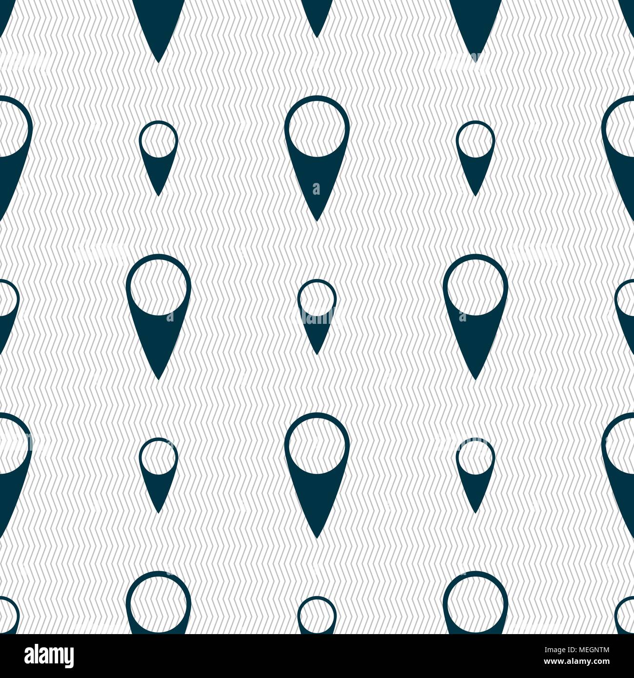 Map pointer icon. GPS location symbol. Seamless abstract background with geometric shapes ...