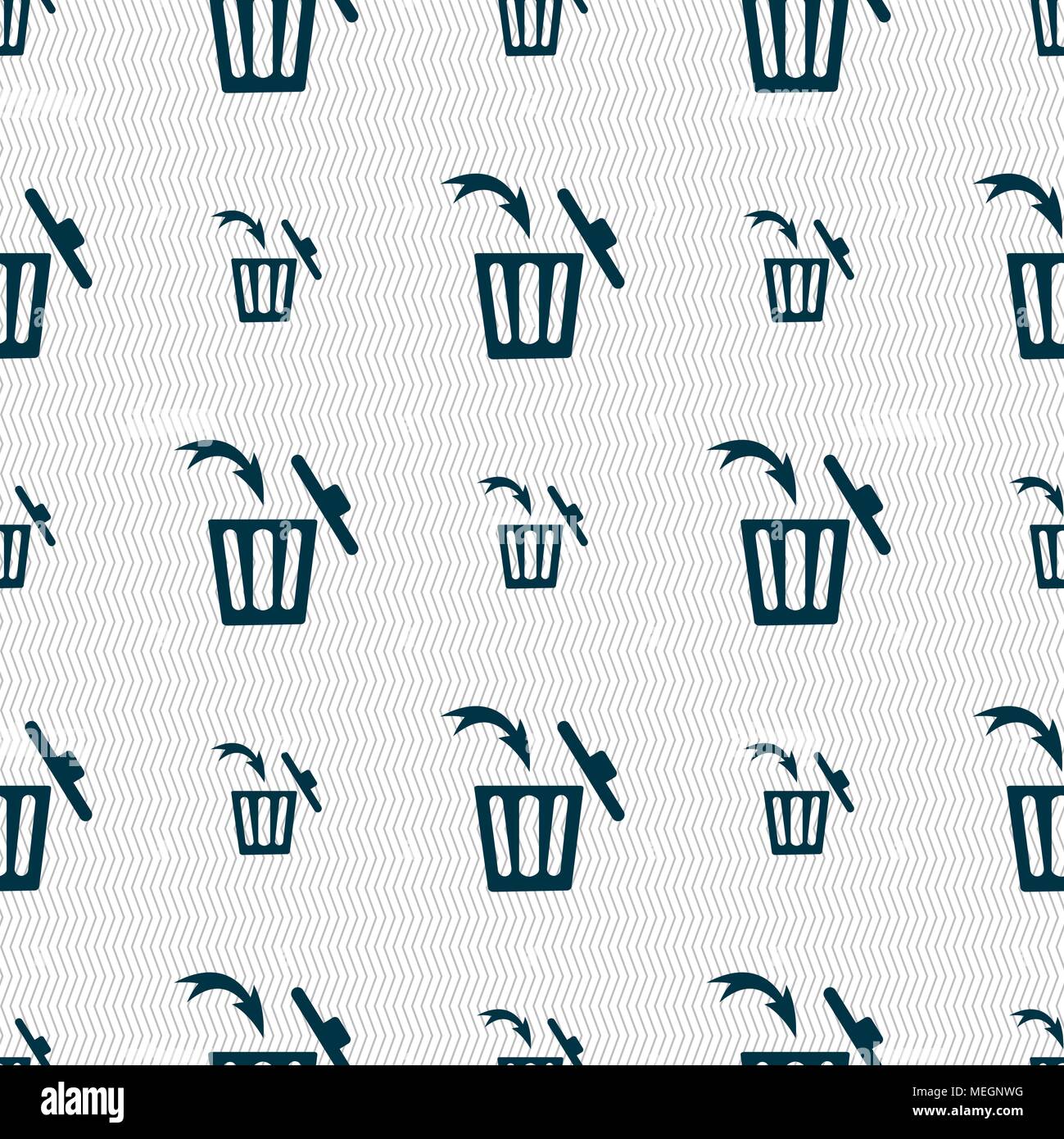 Recycle bin sign icon. Seamless abstract background with geometric ...