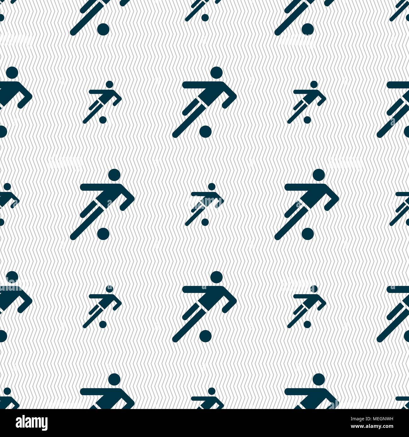 football player icon. Seamless abstract background with geometric ...