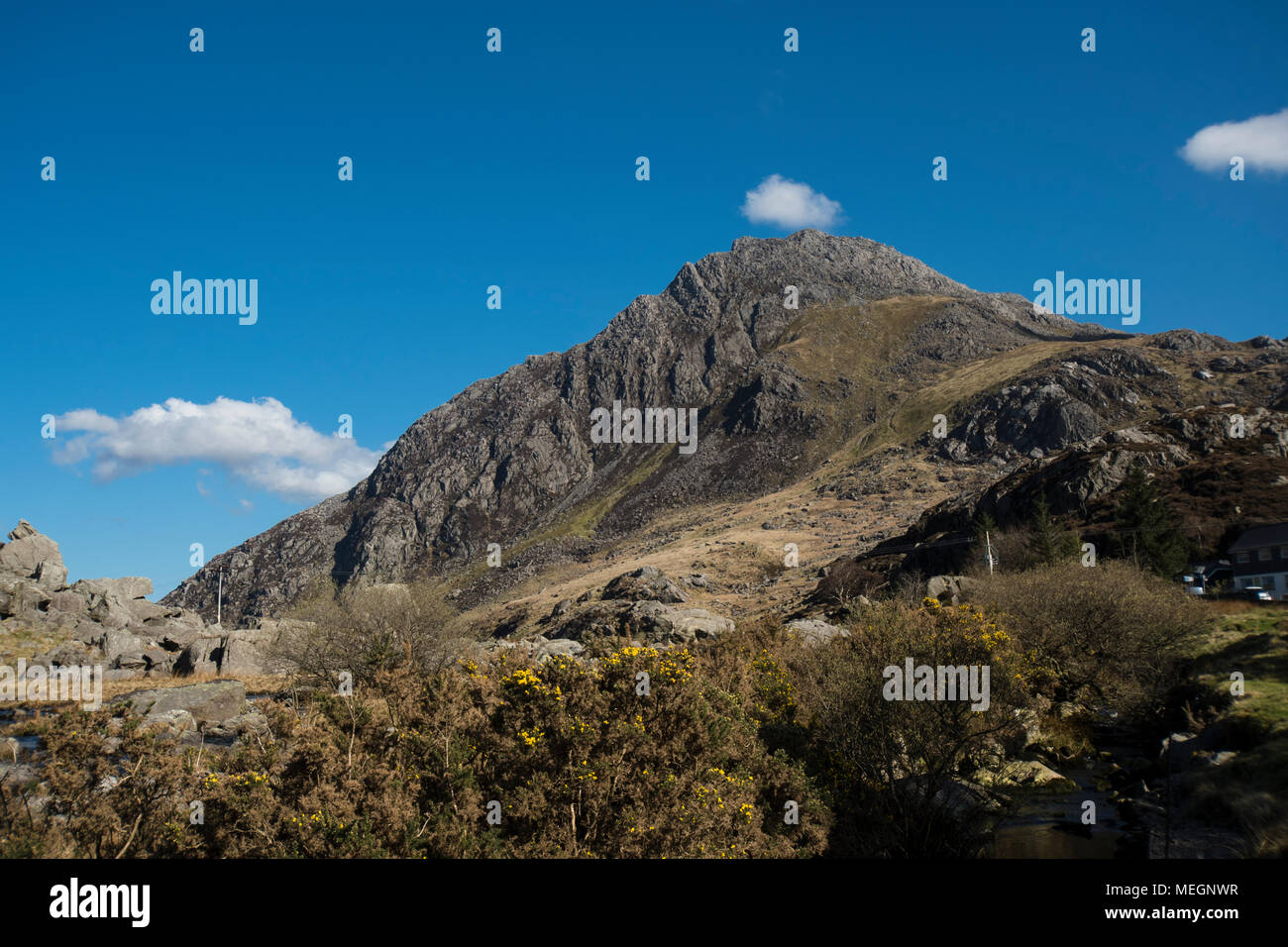Tryfan, a 3000 foot high mountain in the Snowdonia National Park ...