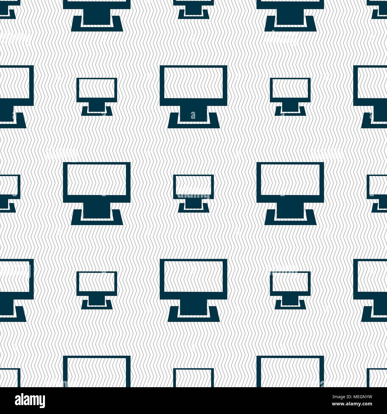 Computer widescreen monitor sign icon. Seamless abstract background with geometric shapes ...
