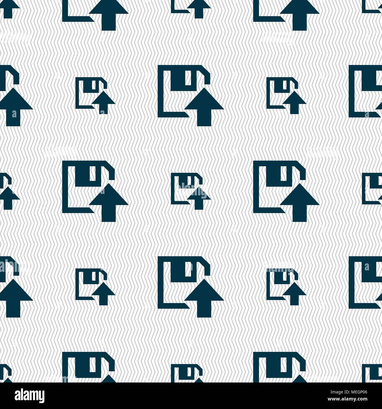 floppy icon. Flat modern design. Seamless abstract background with ...