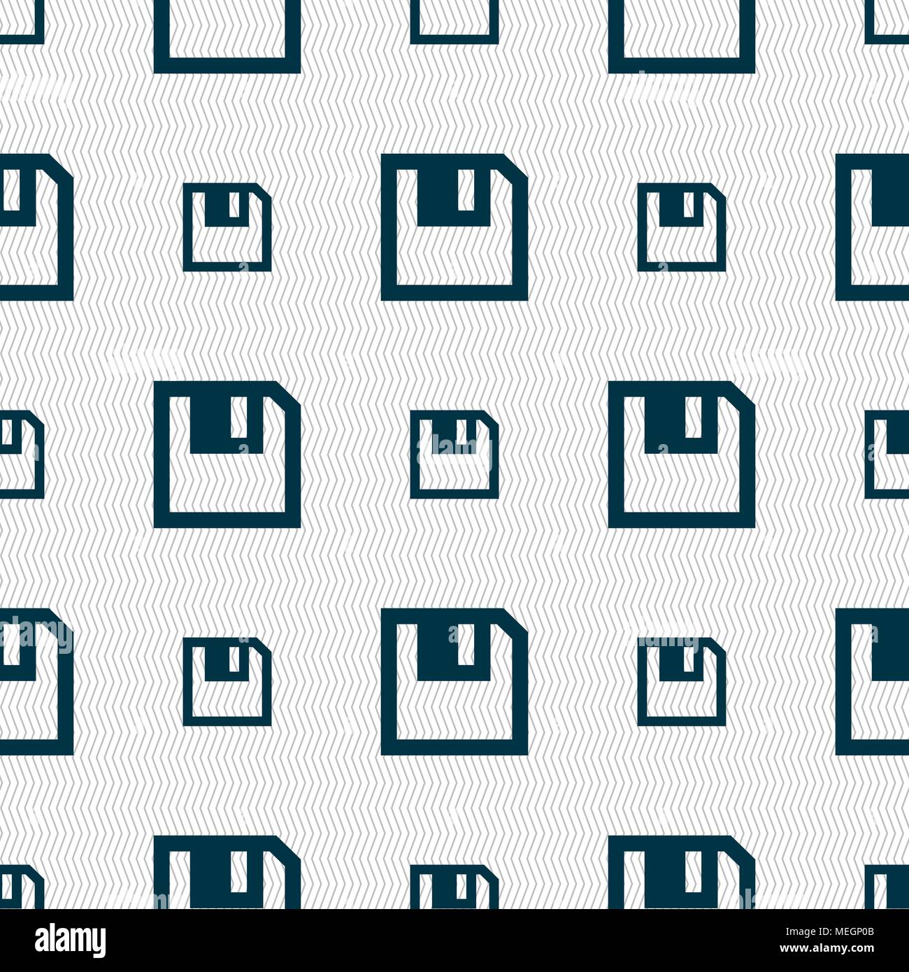 floppy icon. Flat modern design. Seamless abstract background with ...